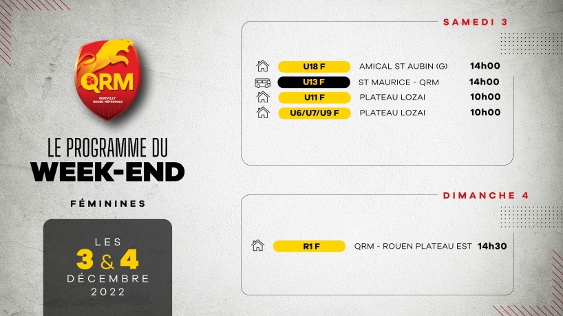 Le programme du week-end de l'association (S48) - QRM